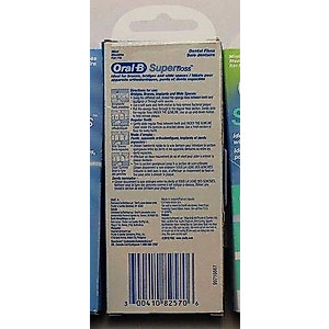 Oral-B Super Floss, 50 Pre-Cut Strands, Mint (Pack of 3)