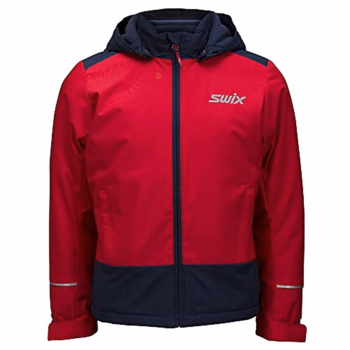 Swix Boys' Junior Rookie Windproof Waterproof Breathable Insulated Hooded Ski Jacket, Red, 10-12 Years