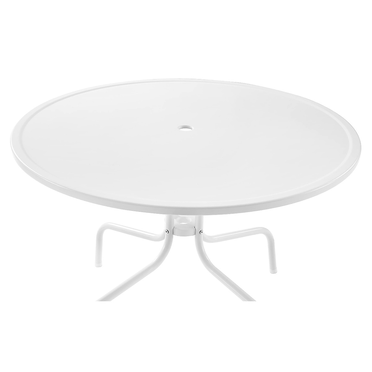 Crosley Furniture Bates 5-Piece Outdoor Dining Set for 4, Retro Metal Round Patio Table and Chairs for Deck, Bright Red Gloss