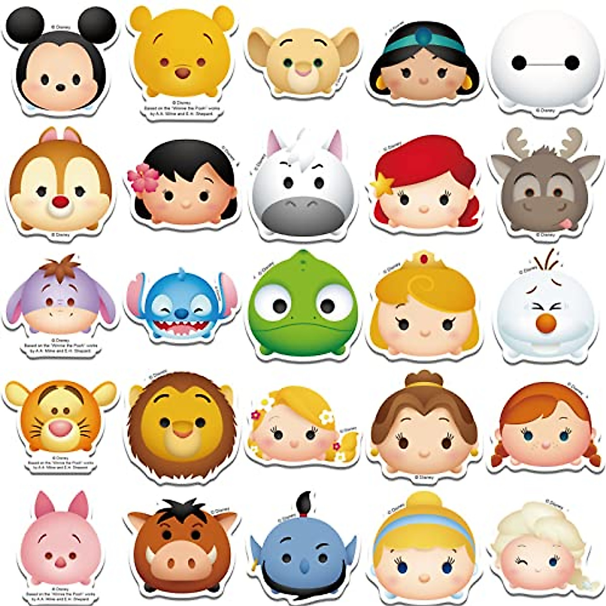 50Pcs Mixed Disney Cartoon Stickers Pack Princess Stickers Cute Cartoon Characters Stickers Cartoon Movie Decal Childrens Decorative Sticker for Kids Teens Adults Waterproof Vinyl Princess Stickers for Water Bottle Laptop Luggage (Mixed Cartoon)
