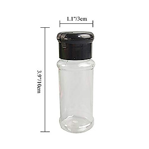 FEOOWV 25Pcs Empty Plastic Spice Bottles Set for Storing Barbecue Seasoning Salt Pepper and More 75 ml/2.5 oz (Black)