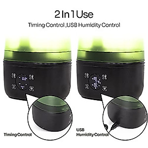 REPTI ZOO Reptile Automatic Fogger 2 in 1 Digital Timing & Hygrostat Humidifier Remote Control 4L Large Tank Reptile Terrarium Fogger with Extended Hose for Bearded Dragon/Lizard/Gecko/Snake/Tortoise