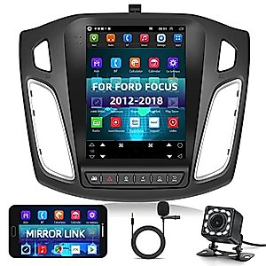 Android 10.1 Car Stereo 9.7 inch Radio for Ford Focus 2012-2018 Capacitive Touch Screen with iOS/Android Mirror Link WiFi GPS Navigation Bluetooth USB Multimedia Player Backup Camera SWC