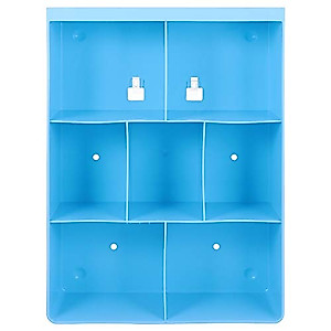 DOITOOL Wall Mounted Shelves Floating Shelves Wall Mounted Plastic Non Drilling Adhesive Bathroom Organizer Ledge Shelf Rack for Bedroom Living Room Bathroom Office (Blue) Wall Mounted Shelf