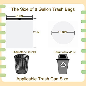 LEAMOO 7 to 8 Gallon / 30 Liter Gallon Drawstring Trash Bag, Thickened Medium Garbage Bags, 60 Count