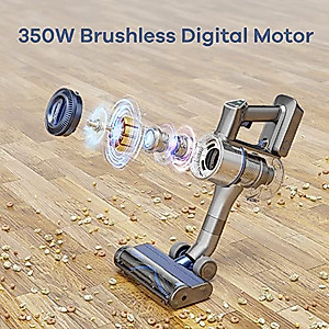 WELOV Cordless Vacuum Cleaner, S30 Stick Vacuum with 30KPa Powerful Suction, 350W Lightweight Vacuum, Up to 45 Mins Runtime, Detachable Battery with 2500mAh, for Hard Floor Pet Hair