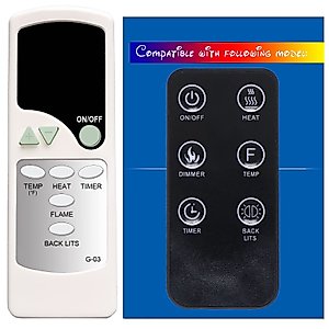 Replacement Remote Control for Greystone Electric RV Fireplace 324-000081 324-000084 324-000145 324-000146 F2655T F4711 RC1007A-W36BLFW RC1007A-W36SSCW-1 W36BCFW W36BLFW W36BLFW-1 W36SSCW-1 W36SSLW