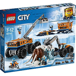 City Arctic Mobile Exploration Base Toy, Crane Vehicle Platform & Trailer, Construction Toys for Kids