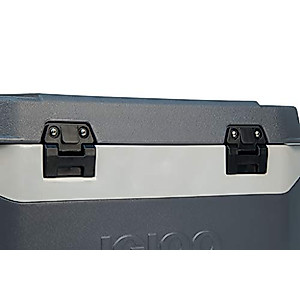Igloo BMX 52 Quart Cooler with Cool Riser Technology, Fish Ruler, and Tie-Down Points - 16.34 Pounds - Carbonite Gray and Blue