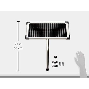 10 Watt Solar Panel Kit (FM123) for Mighty Mule Automatic Gate Openers,Black Cell