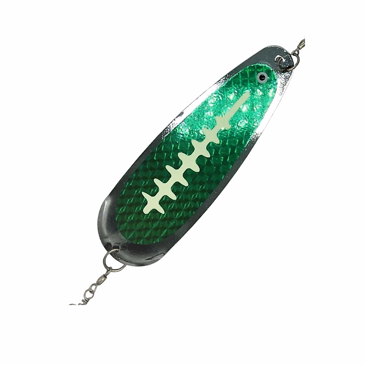 KOKOPROS Finished Kokanee Salmon Hyperglow Teardrop Fishing Flasher, 5-1/2" Length, Chrome 5 Pack