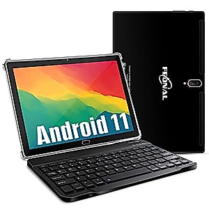 Android 11.0 Tablet, 2 in 1 Tablet 10.1 inch, 4G Cellular Tablet with Keyboard, Octa-Core, 64GB Storage, 4GB RAM, Mouse, Stylus, Case, Support Dual Sim Card, 13MP Camera, WiFi, Bluetooth, GPS (Black)