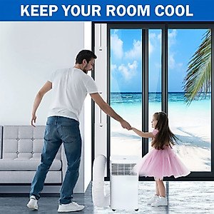 YoleShy Portable Air Conditioner Sliding Door Kit 26 inches - 90 inches Adjustable AC Sliding Door Vent Kit, Extra Long Portable AC Window Kit, for 5.9 inches Exhaust Hose