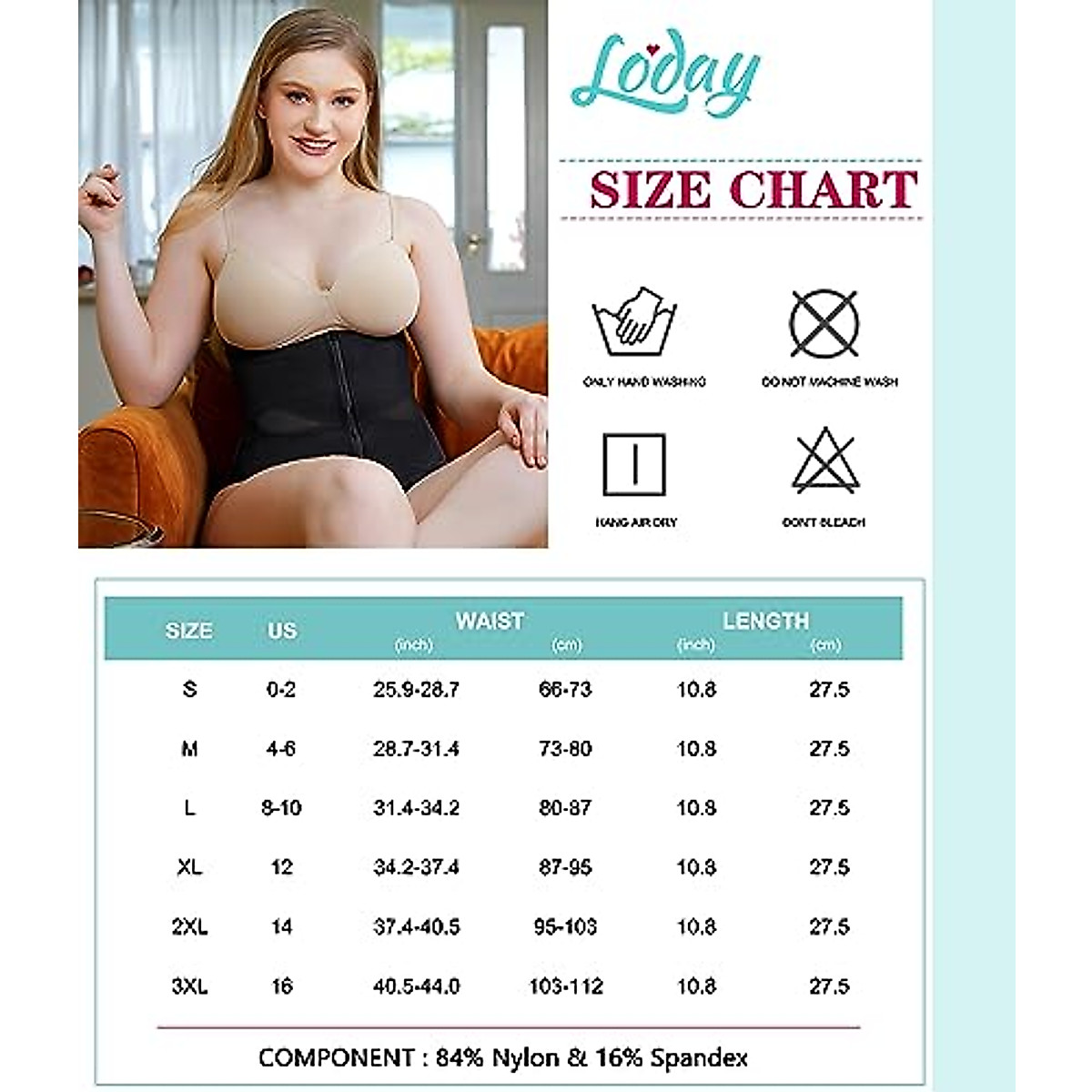 LODAY Waist Trainer for Women Breathable Mesh Crossover Waist Cincher Seamless Tummy Control Corset Shapewear Body Shaper (Black(Zipper & Hook), XX-Large)