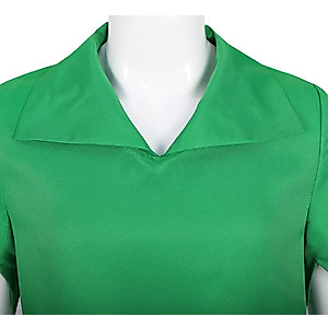 Xuminvty Men Peter Pan Cosplay Hat Shirt Pants Adult Women Peter Pan Green Costume Outfit Halloween Uniform Suit (Green - Women, X-Large)