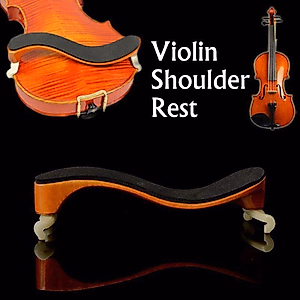 AMZZ Adjustable Solidwood Violin Shoulder Rest with Collapsible for 3/4 4/4 Violin Fiddle and 12" 13" Viola (3/4 or 4/4 Violin Shoulder Rest)