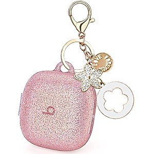VISOOM Bling Beats Fit Pro Case Cover, Silicone Beats Pro Case Cover for Women with Glitter Keychain for Beat Fit Pro Case Cute Beats Fit Pro Case Protector Case Beats Fit Pro (Rose Gold)