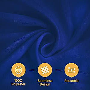 BRILLMAX 6 Pack Navy Blue Round Tablecloths 132 Inch - Circle Bulk Linen Polyester Fabric Washable Table Clothes Cover for Wedding Reception Banquet Birthday Party Buffet Restaurant