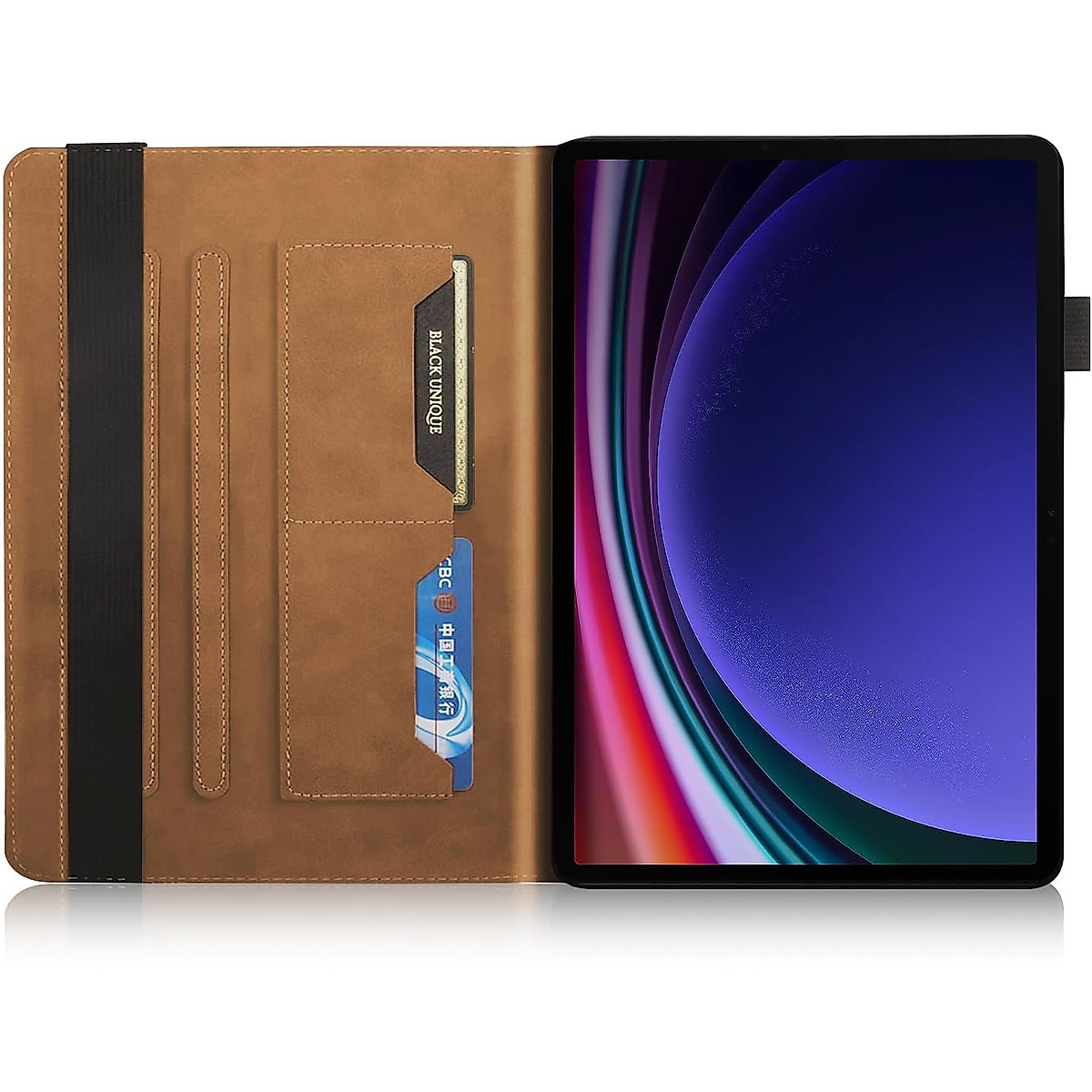 Case for Galaxy Tab S9 Plus 2023/S8 Plus 2022/S7 FE 2021/S7 Plus 2020 12.4 inch Business PU Leather Tablet Cover with Card Slot Pen Holder for Samsung Tab S8+/Tab S7+ Tablet -Brown