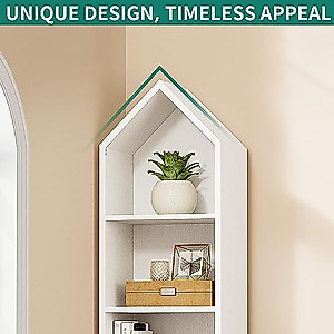 YITAHOME 73" Tall Narrow Bookshelf, Modern Open 5 Tier Bookcase, Wooden Shelf Stand for Small Spaces, Display Shelving Storage Rack for Bedroom, Living Room, Home Office, White