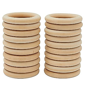 30 Pack 3 Inch Wooden Rings for Crafts, Macrame, Crochet, DIY Jewelry Making