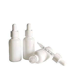 BEGIKET 1oz White Coated Glass Dropper Bottle,12PCS 30ml Eye Dropper Bottles for Essential Oils, Cuticle Oils, Body Oils, Travel Liquid Leak-Proof Bottle,with White Cap and Pipettes