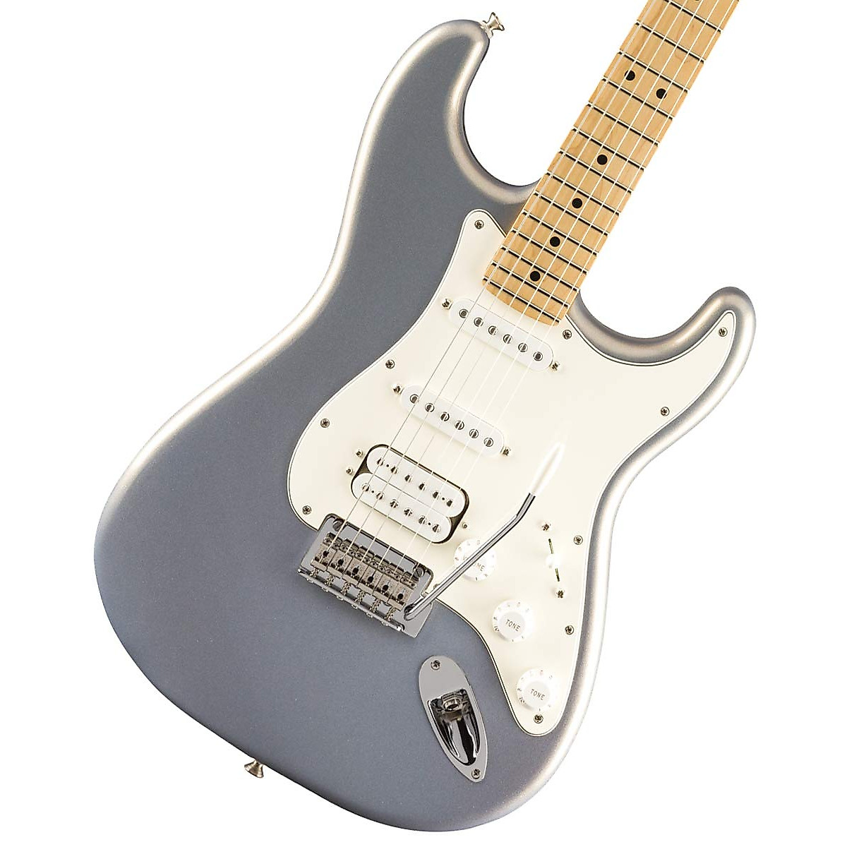 Fender Player Stratocaster HSS Electric Guitar, with 2-Year Warranty, Silver, Maple Fingerboard