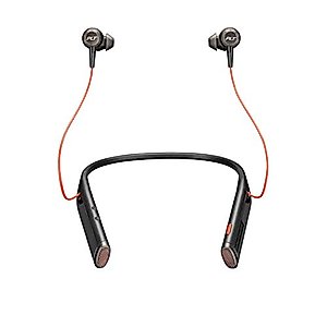 Poly Voyager 6200 UC - Bluetooth Dual-Ear (Stereo)Earbuds Neckband Headset - USB-A Compatible to connect to your PC Mac - Works with Teams, Zoom & more - Active Noise Canceling, Black (208748-01)