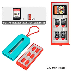 JJC (NOT FIT SD Card) Switch Game Card Case for 6 Nintendo Games and 12 Micro SD Cards,Switch Card Holder Storage for Nintendo Switch or PS Vita,Water-Resistant Anti-Shock Game Card Box