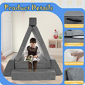 LFCREATOR Modular Kids Couch Sofa,Kids Sofa Couch for Toddler and Baby Playroom/Bedroom, Toddler & Baby Couch for Play & Lounging,Ideal for Boys & Girls. Model