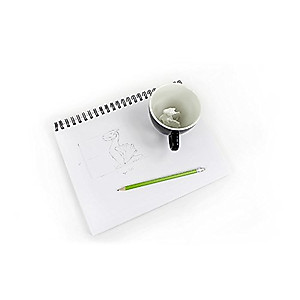 creature cups Dragon Ceramic Cup (11 Ounce, Black) - Hidden Animal Inside - Holiday and Birthday Gift for Coffee & Tea Lovers