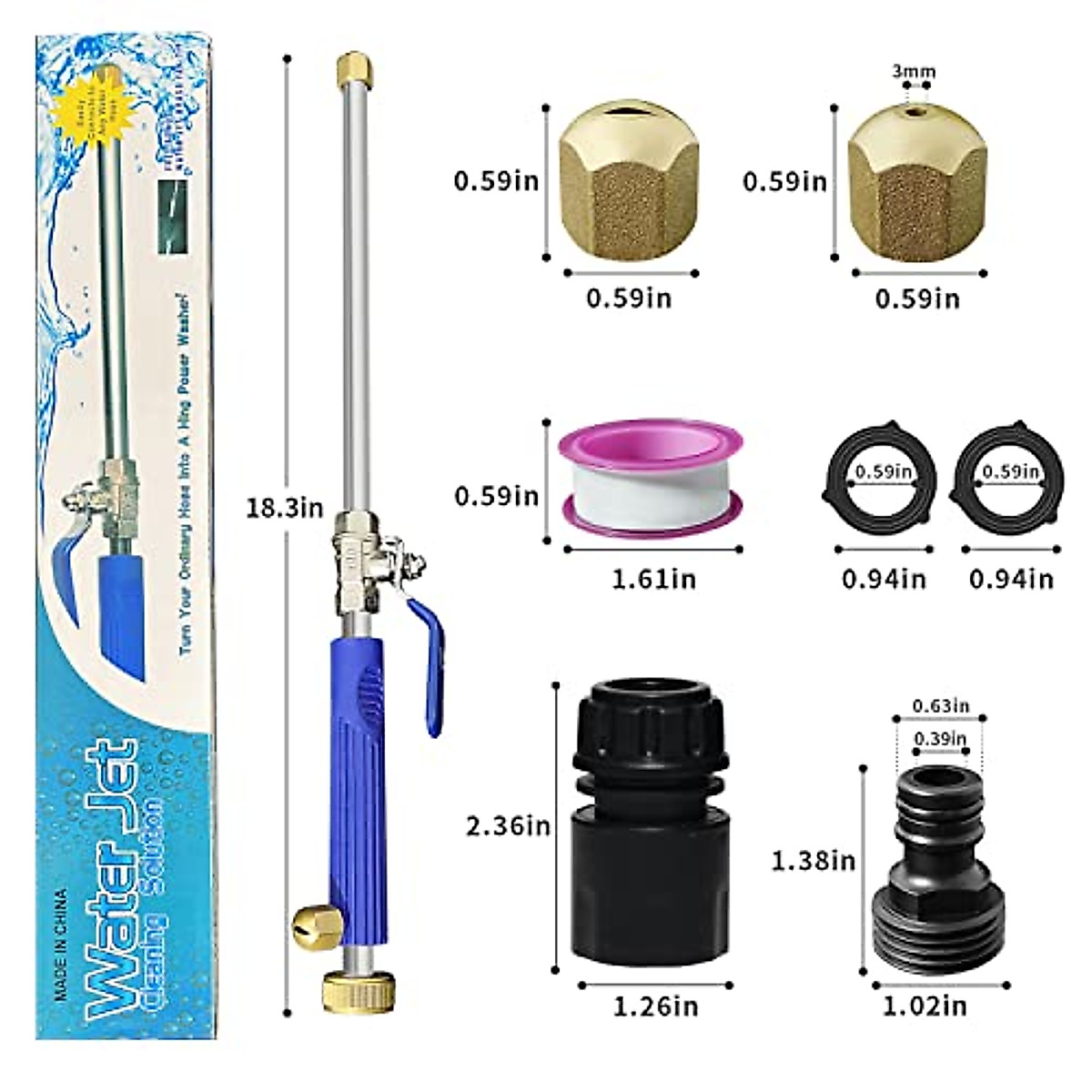 XUNCHI High Pressure Power Washer Wand Hydro Jet Nozzle for Garden Cleaning Car Washing Watering Sprayer Cleaning Tool