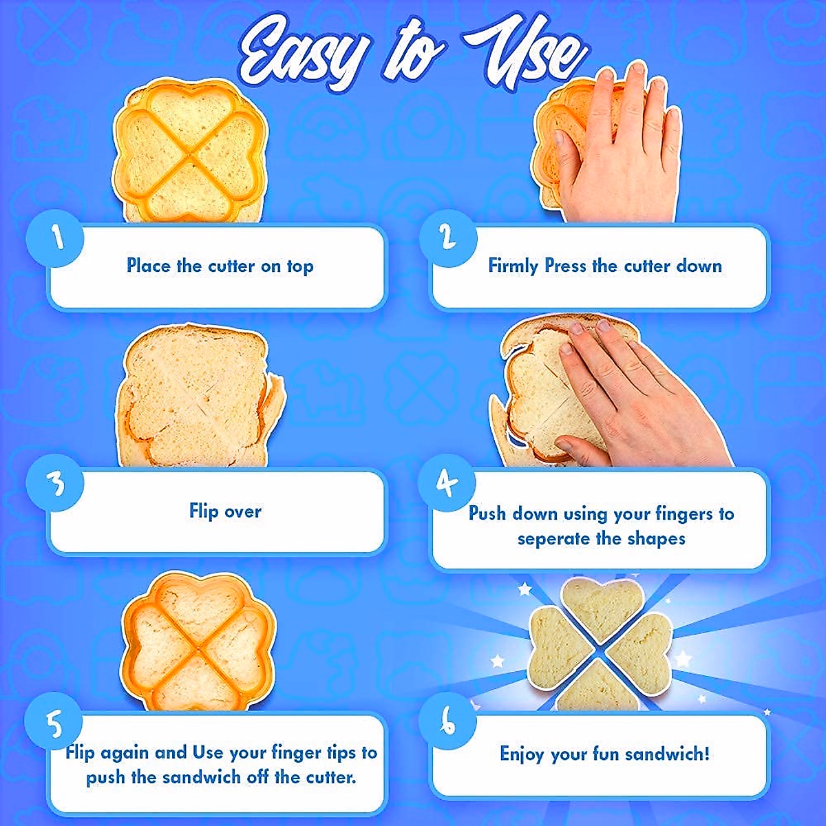 59pc Sandwich Cutters for Kids - Great for Toddler Lunch Box and Containers - Bento Box Accessories and Uncrustable sealer - For Boys and Girls Kids Lunch