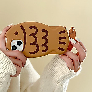 VOIV Phone Case Compatible with iPhone 14 Pro Max 6.7 inch Cute Kawaii Taiyaki Shockproof Protective Cover Ultra Slim Brown