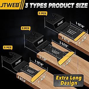 JTWEB 5PCS Titanium Oscillating Multitool Blade for Wood Metal, Titanium Oscillating Saw Blades for Nails Screws Cutting, Universal Multi Tool Blades Kits Oscillating Tool Blades fit Dewalt Milwaukee