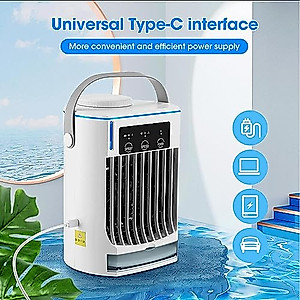 Evaporative Personal Cooler | 500ml water tank Mini Ac for Car | Portable Air Conditioner 3 powerful speeds, 3 Mist Modes | Quiet Air Conditioner for Room Office Camping