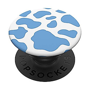 Blue Cow Print Spotted Cute Animal Pattern PopSockets Swappable PopGrip
