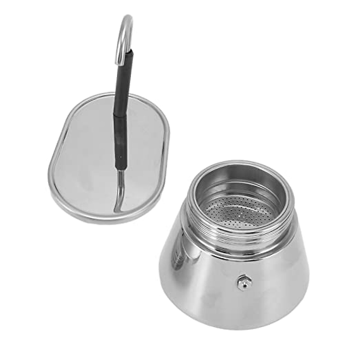 Stovetop Espresso Maker, Stainless Steel Single Spout Moka Pot, Italian Style DIY Large Capacity Light Weight Portable Coffee Maker, for Outdoor Camping