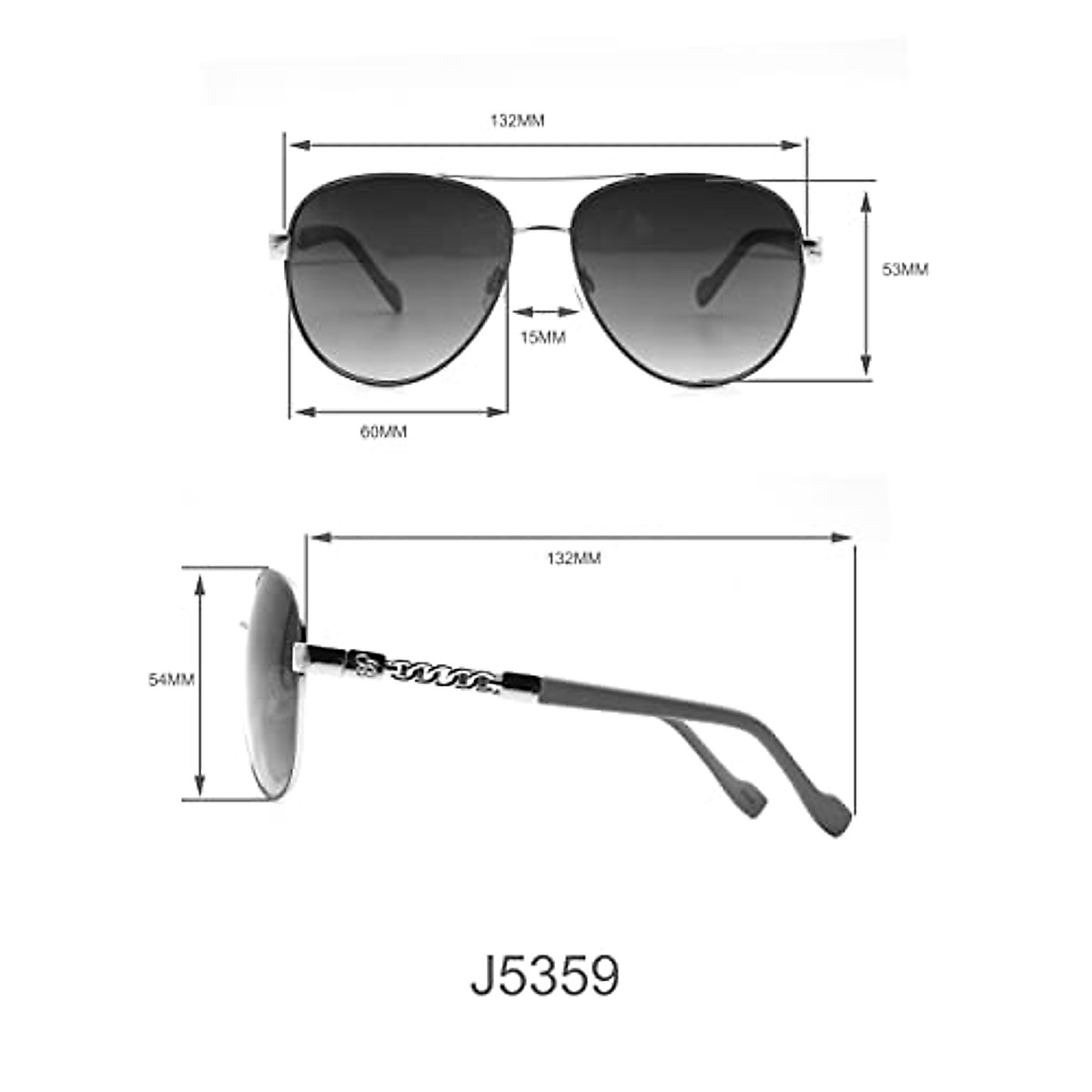 Jessica Simpson Women's J5359 Fashionable Metal Aviator Pilot Sunglasses with UV400 Protection - Glamorous Sunglasses for Women, 60mm