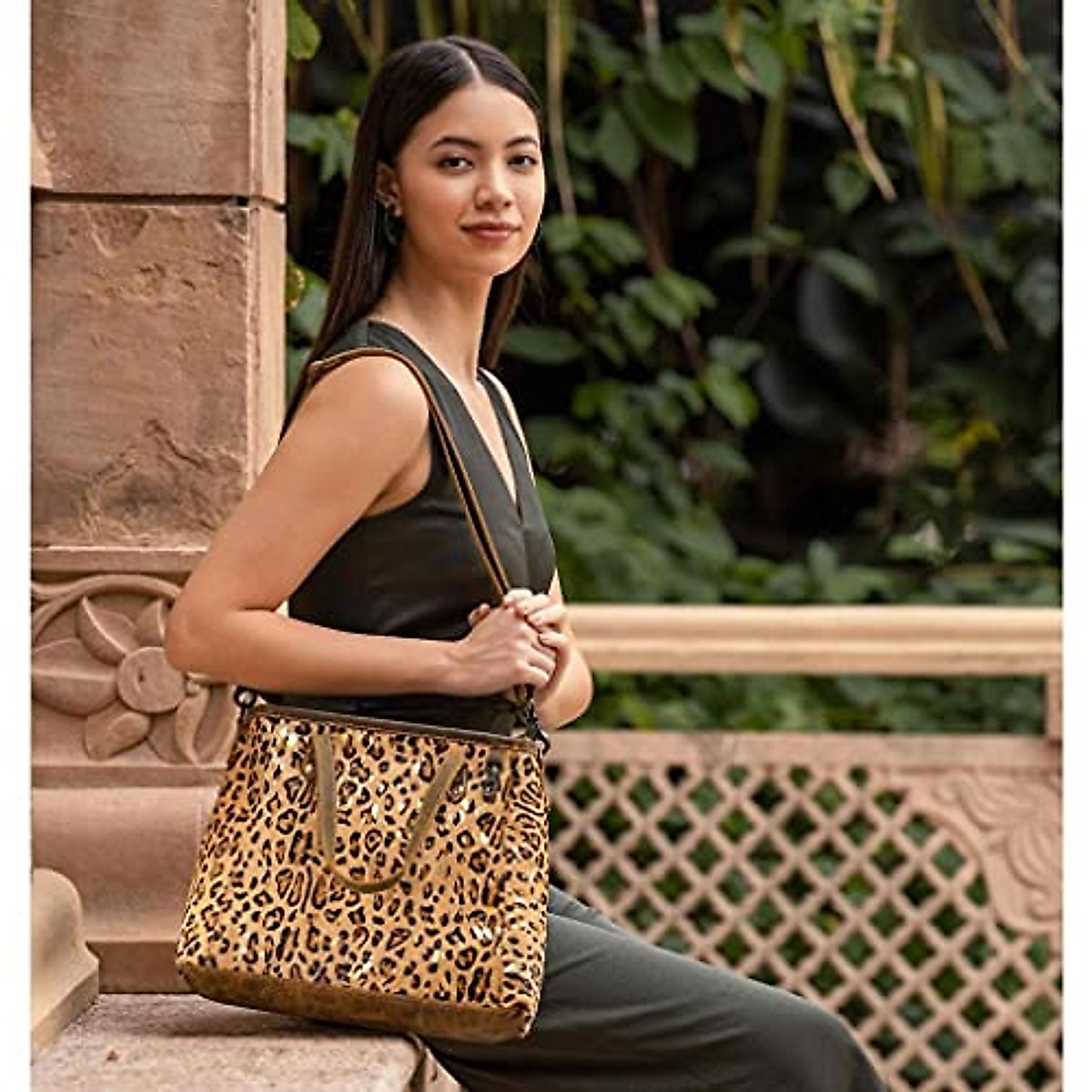 Myra Bag Fearless Leather & Cowhide Bag Upcycled Cowhide & Leather S-2832