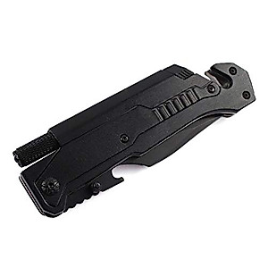 Wartech YC-S-9045-BK Spring Assisted 5 in 1 Pocket Knife, 8.5" , Black