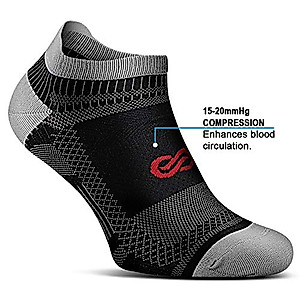 Compression Running Socks (6 Pairs) for Men and Women, Low Cut No Show Running Ankle CompressionSocks with Arch Support for Plantar Fasciitis, Cyling, Athletic, Flight, Travel, Nurses. Black S/M