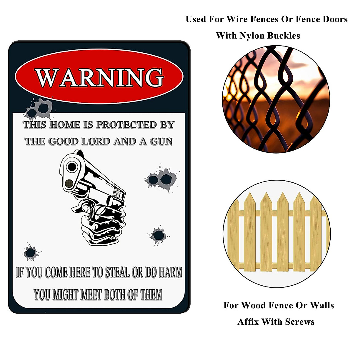 Trespassers Beware if the Dog Doesn't Get You the Gun Will Inch Metal Sign for Outdoor Courtyard Garden Home Cafes Bar Garage Farmhouses Gate Funny Art Wall Decoration 8 X 12 Inch