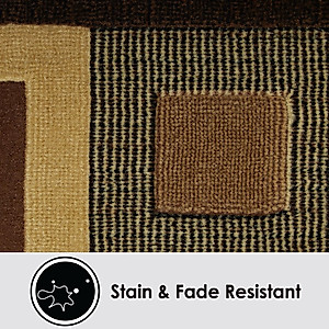 Home Dynamix Catalina Virginia Abstract Runner Rug, Geometric Black/Brown 7'10"x10'2"