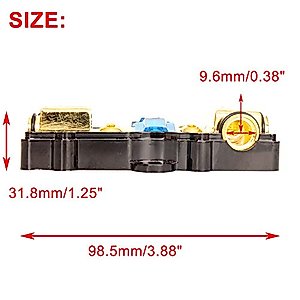 Car Stereo Audio Inline Fuse Holder Distribution Block Car Audio Fuse Holder Distribution Block 0 2 4 AWG in 4 6 8 Gauge Out