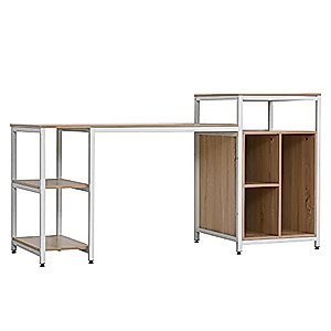 HOMCOM 68 Inch Office Table Computer Desk Workstation Bookshelf with CPU Stand, Spacious Storage Shelves & Chic Modern Woodgrain Design, Oak Wood Grain