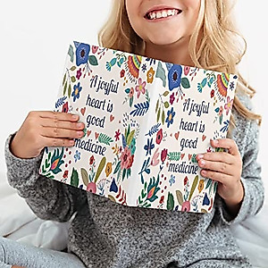 Tongluoye Colorful Flowers Book Protector Pouch for Girls Trendy Best Wishes Pattern Book Sleeve with Humanize Design Keep Your Textbooks in Great Shape Perfect Book Covers for Most Books Gifts