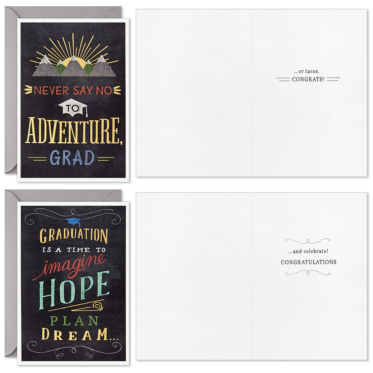 Hallmark Graduation Card Assortment (16 Cards with Envelopes) Inspirational Quotes