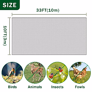 Garden net, Insect Proof net, 10x33 Ft Ultra-fine mesh Plant net, Garden net for Protecting Plants, Vegetables, Fruits and Flowers, Reusable Plant Cover