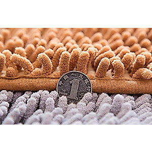 TOPCHANCES Chenille Bathroom Rugs ,Non Slip Extra Soft Plush Bath Mat Absorbent Shaggy Bathroom Rug for Tub, Shower and Bath Room Floor Mats, 23.5" X 35.5"